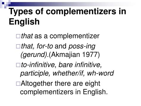 Ppt The Role Of Complementizers In Verb Classification In Thai