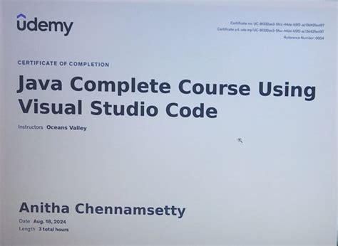 Anitha Chennamsetty On Linkedin Java Programming Udemy