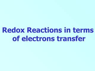 Redox Electron Transfer Ppt