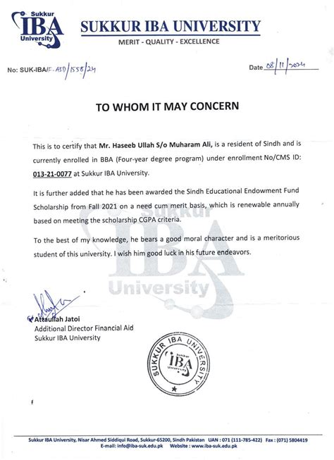 🎉 Excited To Share That I Have Been Awarded The Sindh Education Endowment Fund Scholarship By