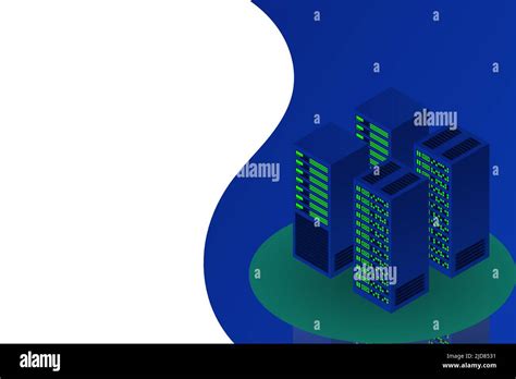 Server Room Isometric Cloud Storage Data Data Center Big Data