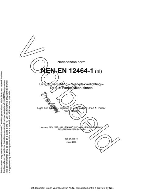 Invulbaar Online Nen Light And Lighting Lighting Of Work Places