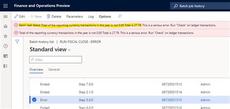 Reporting Currency Out Of Balance When The Year End Close Is Run