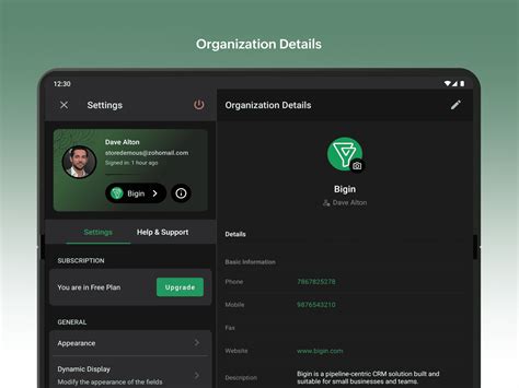 Org Edit And Details View Bigin Android
