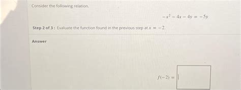 Consider The Following Relation X² 4x 4y −5y