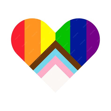 Premium Vector Updated Pride Flag In Heart Shape