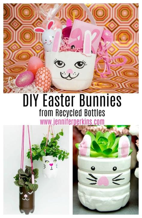 Three Easter Bunny Inspired Crafts Using Recycled Plastic Bottles