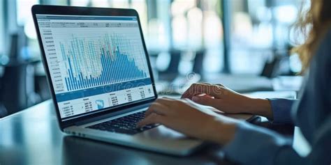 Data Analysis Workflow In A Modern Office Setting During Daytime With A Focused Individual Stock