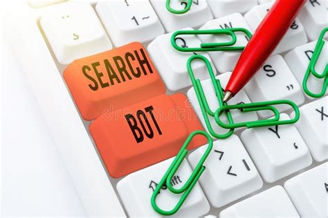 Hand Writing Sign Search Bot Word For A Program That Runs Automated Tasks Over The Internet Or