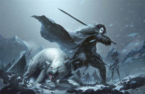 Jon Snow And Ghost Wallpapers 4k Hd Backgrounds On Wallpaperbat