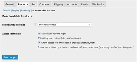 woocommerce how to configure downloadable products