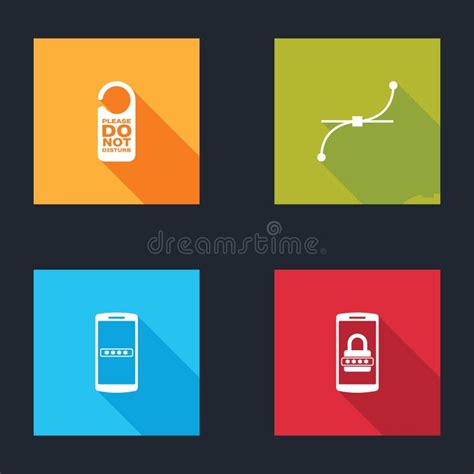 Set Please Do Not Disturb Bezier Curve Mobile And Password And Icon