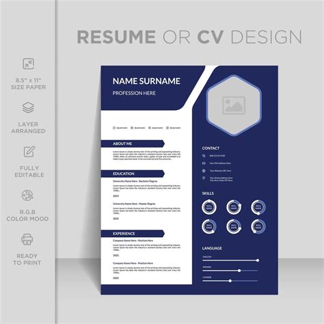 Professional Modern And Minimal Resume Or Cv Design Template Attractive Online Curriculum