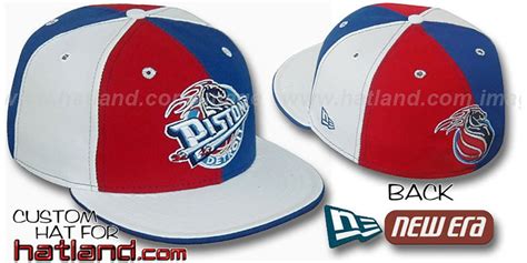 Pistons Two Big Pinwheel Red Royal White Fitted Hat