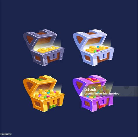 금과 보석이 있는 보물 상자를 엽니다 게임 아이콘 미스터리 감각이 있는 자산 모험 인센티브에 대한 스톡 벡터 아트 및 기타 이미지 인센티브 동전 상자 Istock