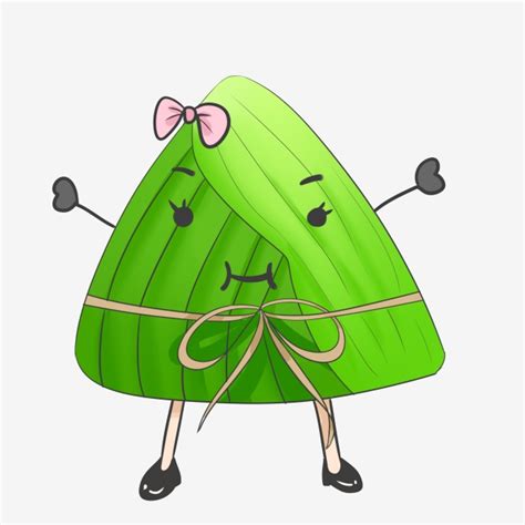 平面設計 卡通 原創可愛開心 手繪端午粽子 平面設計 粽子綠色萌系 原創素材圖案，psd和png圖片免費下載