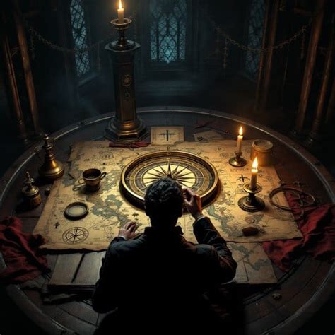 Free Mysterious Compass Navigator Photo Gothic Compass Candlelight