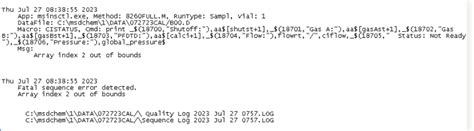 fatal sequence error message on 6890n 5975 array index 2 out of bounds forum gc ms