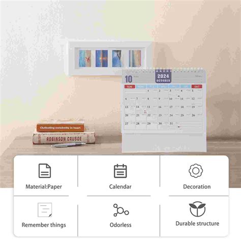 이젤 책상 달력 2024 스탠딩 플립 데스크탑 월별 귀여운 종이 초대형 2023 2024 공백 달력 소형 인쇄제품