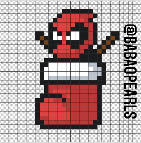 A Pixellated Image Of A Deadpool Character In Red And Black With The Words Bad