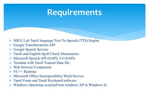 Tamil Ocr Using Tesseract Ocr Engine Pptx Desktop Publishing