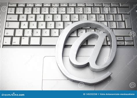 E Mail Symbol On The Keyboard Top View Stock Photo Image Of Network Electronic