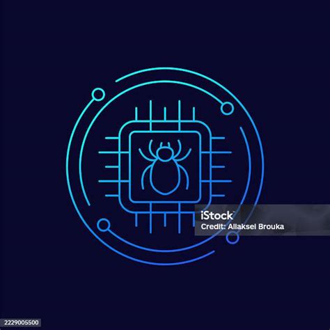 Computer Bug Icon Software Testing Linear Design Stock Illustration Download Image Now