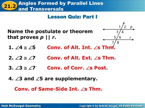 PPT Angles Formed By Parallel Lines And Transversals PowerPoint Presentation ID