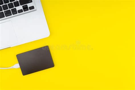 Laptop Keyboard Storage Drive Or Hard Disk On Yellow Background Editorial Stock Photo Image