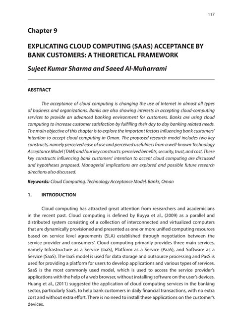 Pdf Explicating Cloud Computing Saas Acceptance By Bank Customers A Theoretical Framework