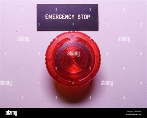 Emergency Stop Emergency Button Red Electric Button Stock Photo Alamy