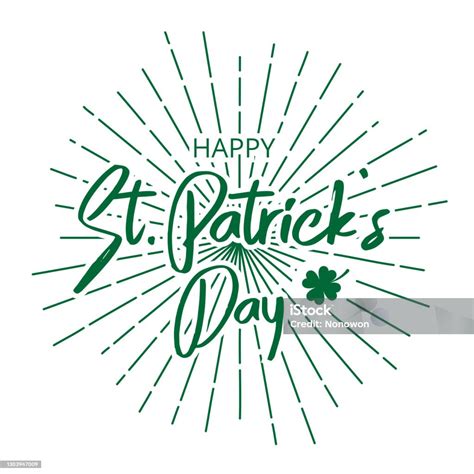 해피 세인트 패트릭의 날 로고 타입의 벡터 일러스트 손으로 스케치 아일랜드 어 축 하 디자인 맥주 축제 레터링 타이포그래피 아이콘 St Patricks Day에 대한