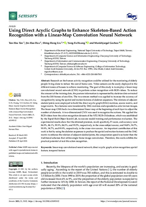Pdf Using Direct Acyclic Graphs To Enhance Skeleton Based Action Recognition With A Linear Map