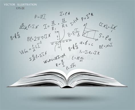 Mathematical Formulas And Graphs On The Open Book Stock Vector Illustration Of Background