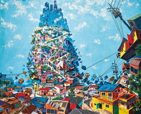 바벨의 시대2019 캔버스 위에 한복 천 콜라주 오마이포토