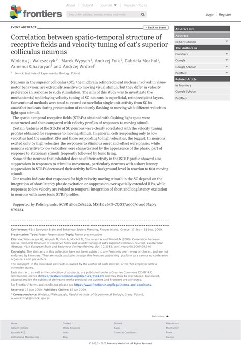 Pdf Correlation Between Spatio Temporal Structure Of Receptive Fields
