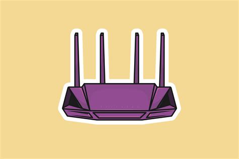 Modem Internet Router Sticker Technology Device Vector Illustration Technology Object Icon