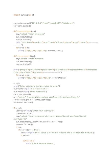 dbms project with output docx