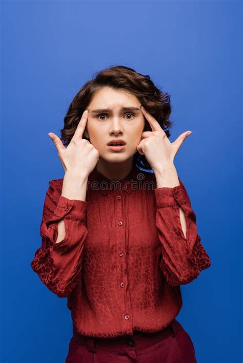 Shocked Language Teacher With Fingers At Stock Image Image Of School