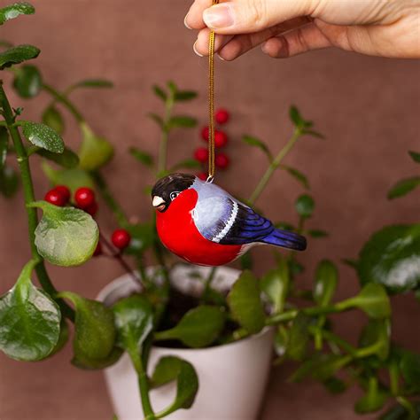 Ёлочное украшение Снегирёк из керамики | ЯКМ