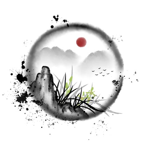 Chinese Style Ink Hd Transparent Chinese Style Brush Strokes Ink Style