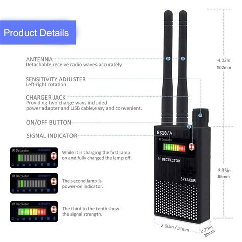 Anti Spy Wireless Rf Signal Detector Bug Gps Camera Radar Radio Scanne Finder Signal Detector