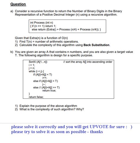 Solved Question A Consider A Recursive Function To Return