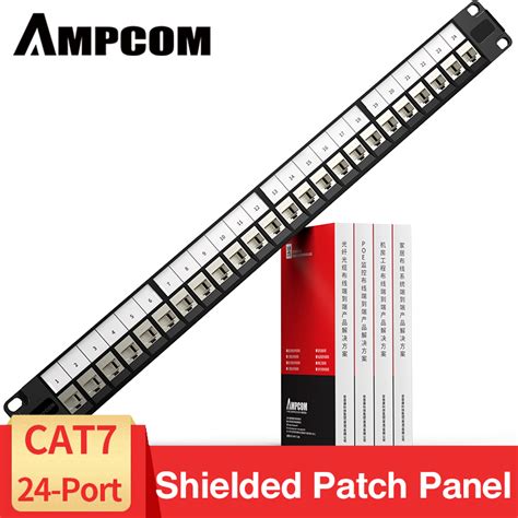AMPCOM Patch Panel 24 Port Patch Panel Pass Through RJ45 Shielded Unshielded Thru Coupler