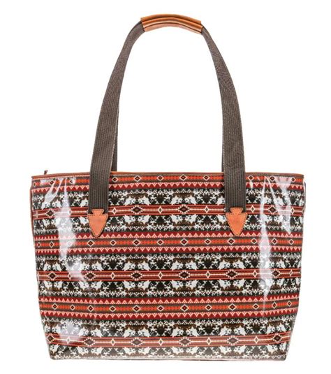 Hooey® Ponderosa Brown Red Print Large Tote