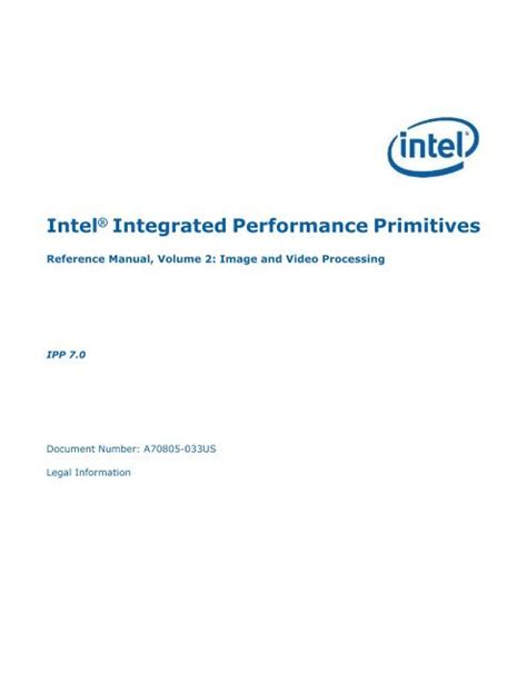 Intelr Integrated Performance Primitives For Intelr Architecture