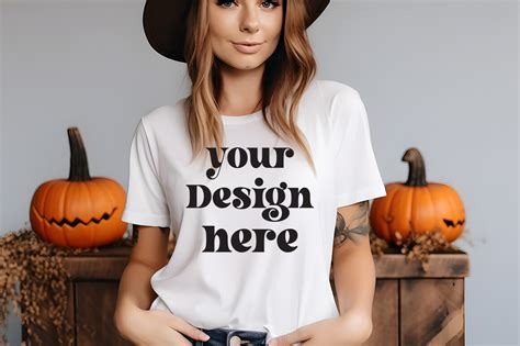 Gildan 64000 Halloween Mockup White Graphic By Mockupstore · Creative