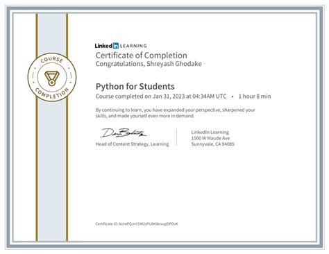 Shreyash Ghodake On Linkedin Certificate Of Completion