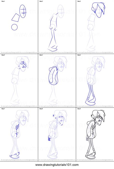 How To Draw Robbie Valentino From Gravity Falls Printable Drawing Sheet