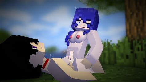 Minecraft Sex Art Female Climax Blue Eyes Blue Hair Completely Nude Female Mine Imator